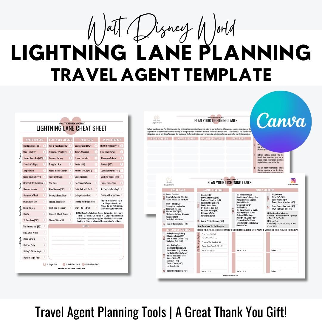 WDW Lightning Lane Cheat Sheet & Planning Pages - Travel Agent ...