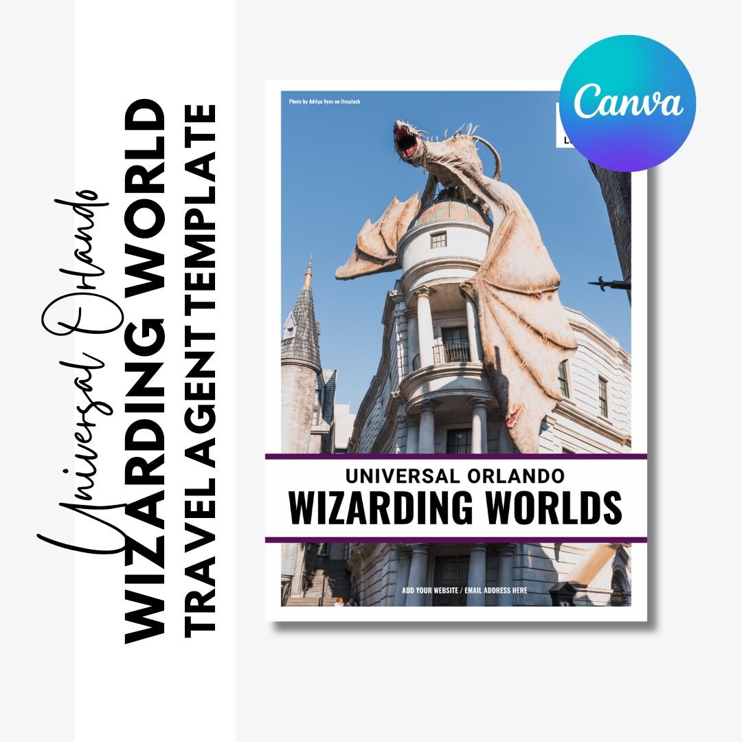 Wizarding World Guide Travel Agent Editable Template Universal Orlando ...
