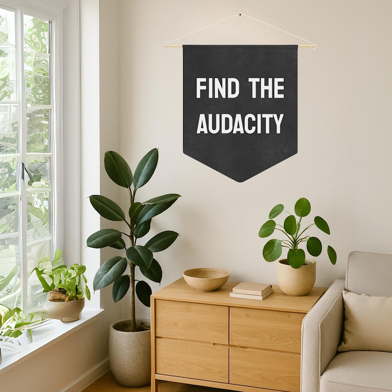 Find the Audacity Motivational Wall Decor, Modern Boho Room Banner ...