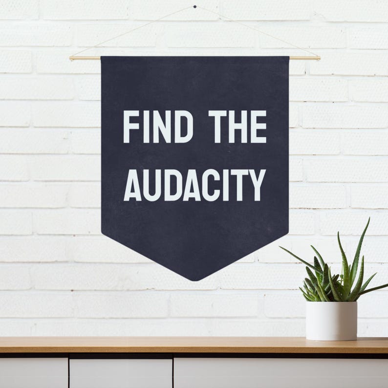 Find the Audacity Motivational Wall Decor, Modern Boho Room Banner ...
