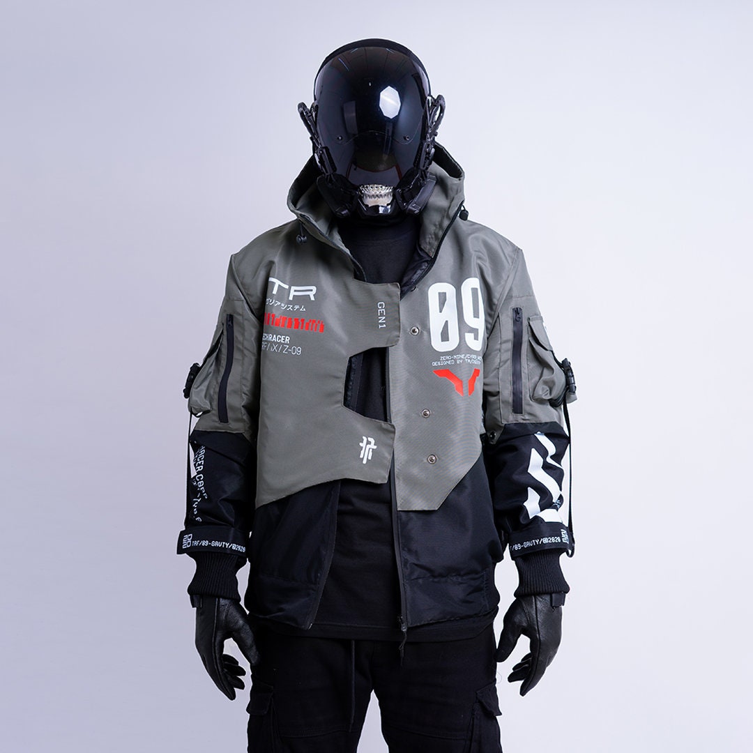 Techwear Bomber Jacket Gravity Gray - Etsy