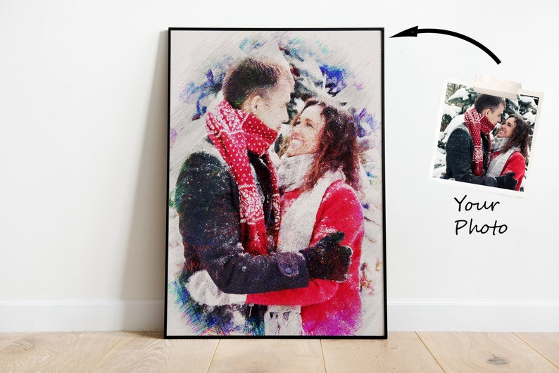 Colored Pencil Couple Portrait, Personalized Art Gift, Custom Pencil ...