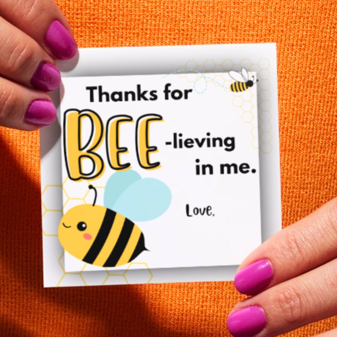 Bee Themed, Printable Gift Card, Digital Download - Etsy