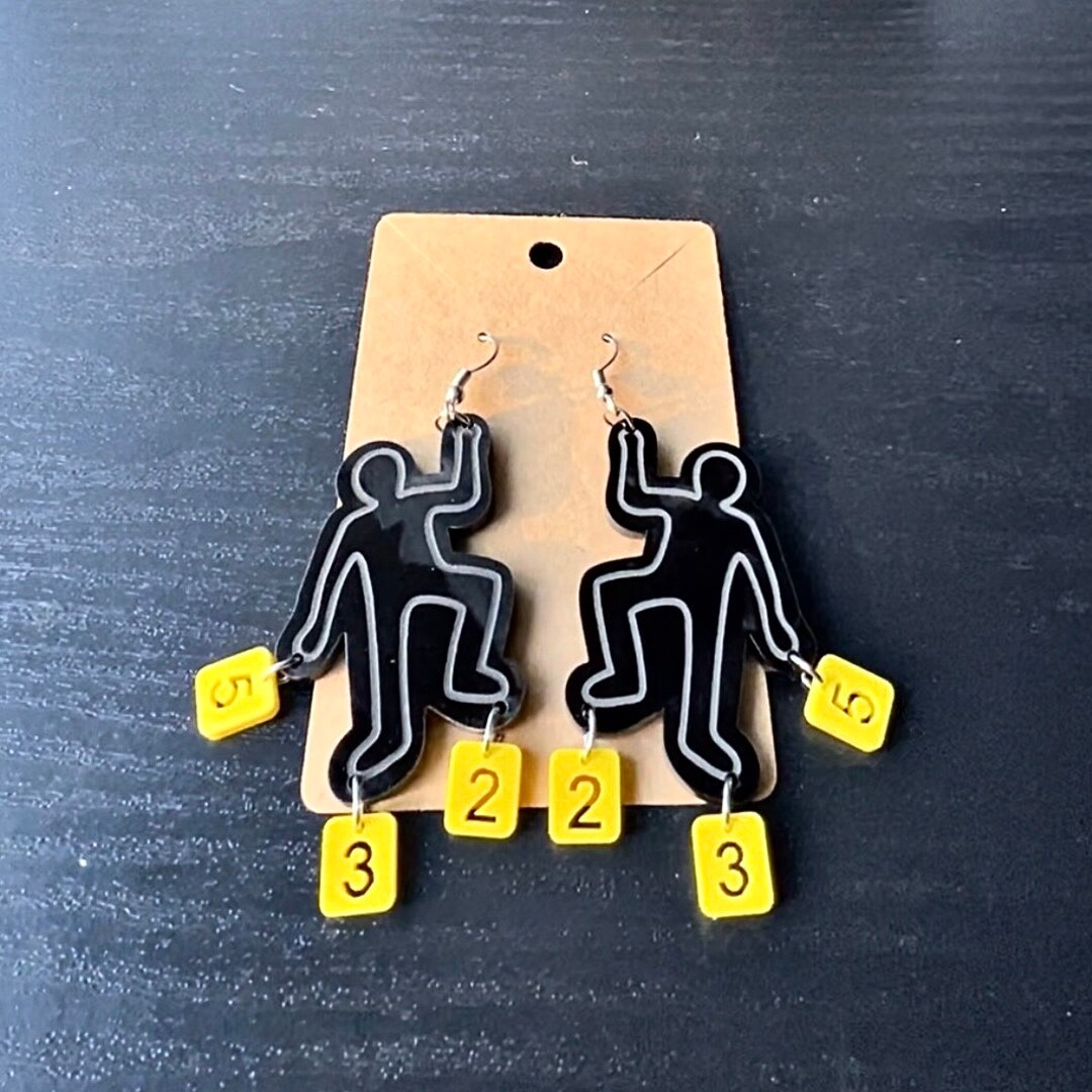 Chalk Outline/true Crime Earrings - Etsy