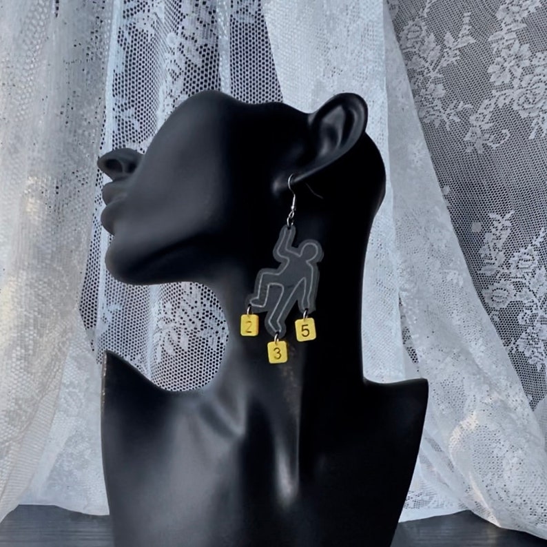 Chalk Outline/true Crime Earrings - Etsy