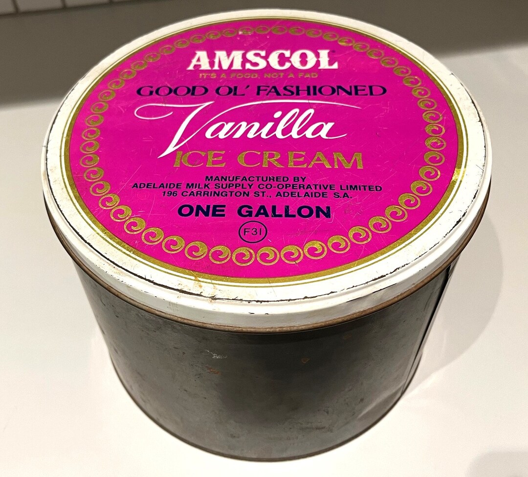 Vintage Ice Cream Tin - Amscol 1960s - Etsy