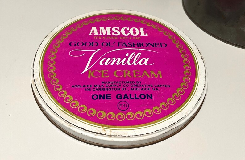 Vintage Ice Cream Tin - Amscol 1960s - Etsy Australia