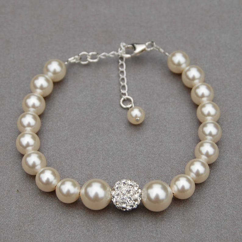 Pearl Bracelet and Earrings Set Pearl Jewelry Set Simple - Etsy