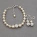 Pearl Bracelet and Earrings Set Pearl Jewelry Set Simple - Etsy