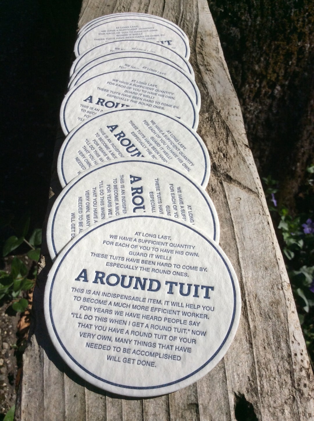 A Round Tuit - Letterpress Coasters, Set of 10 - Etsy