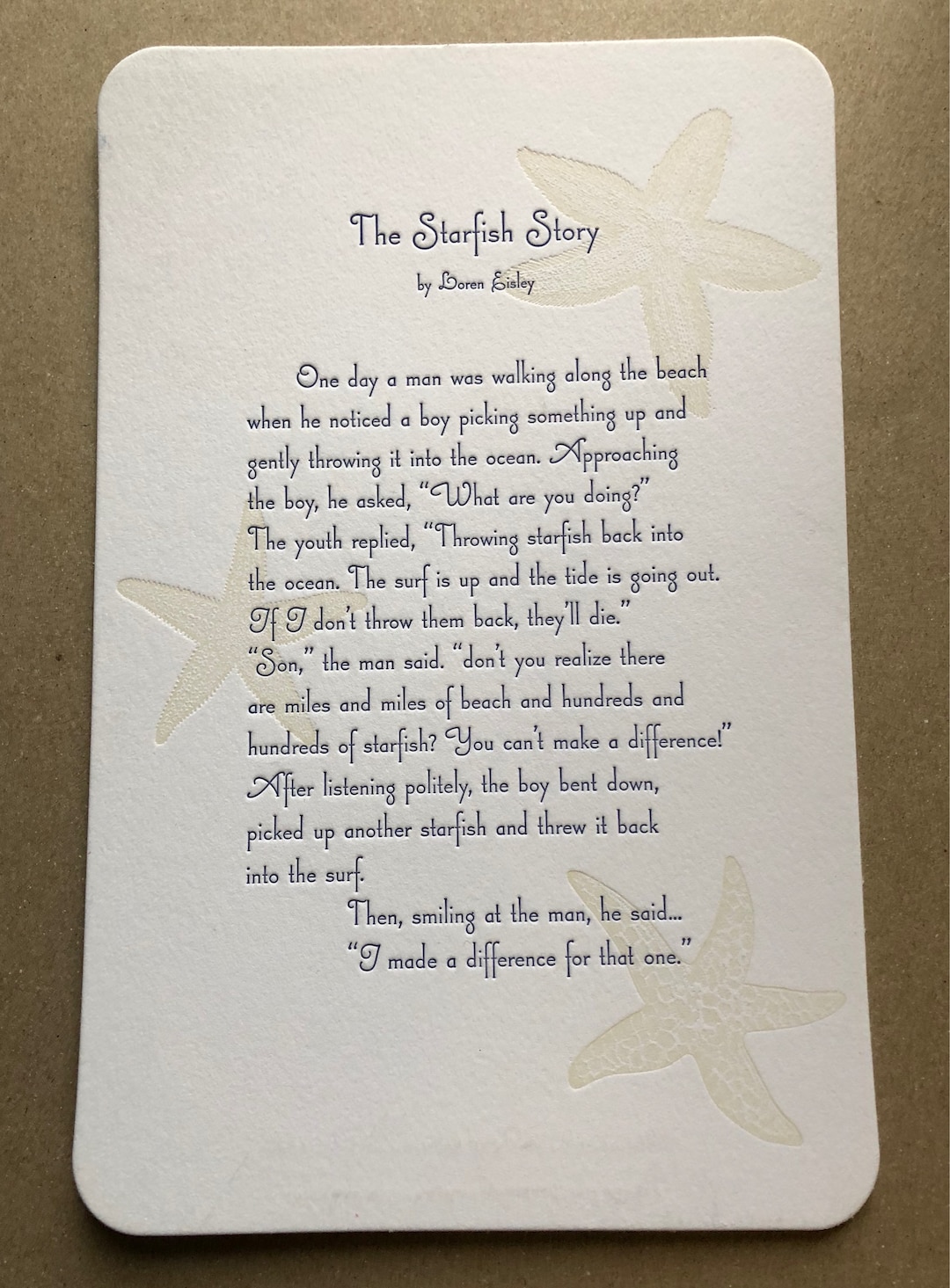 The Starfish Story. - Etsy