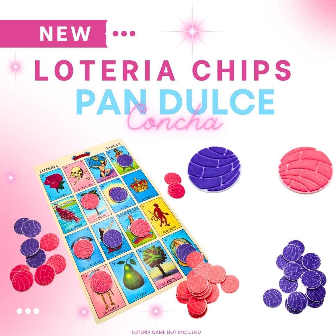 Qty.55 Loteria Game Chips, Pan Dulce Concha, Fichas - Etsy