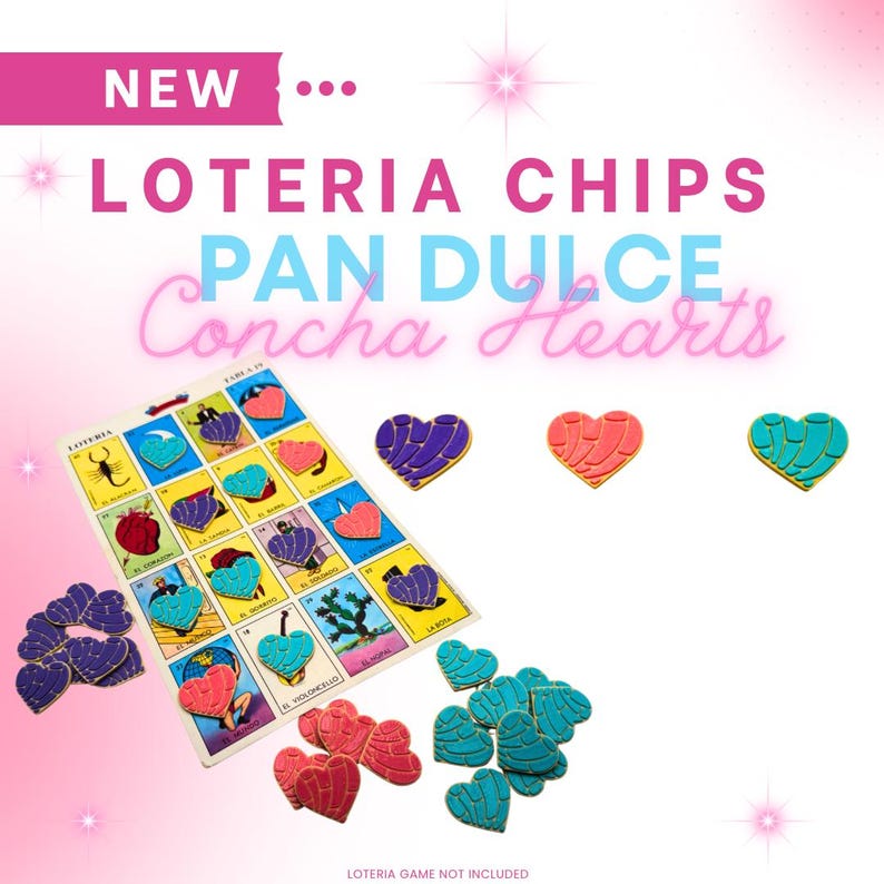 Qty.55 Loteria Game Chips, Pan Dulce HEART Concha, Fichas - Etsy