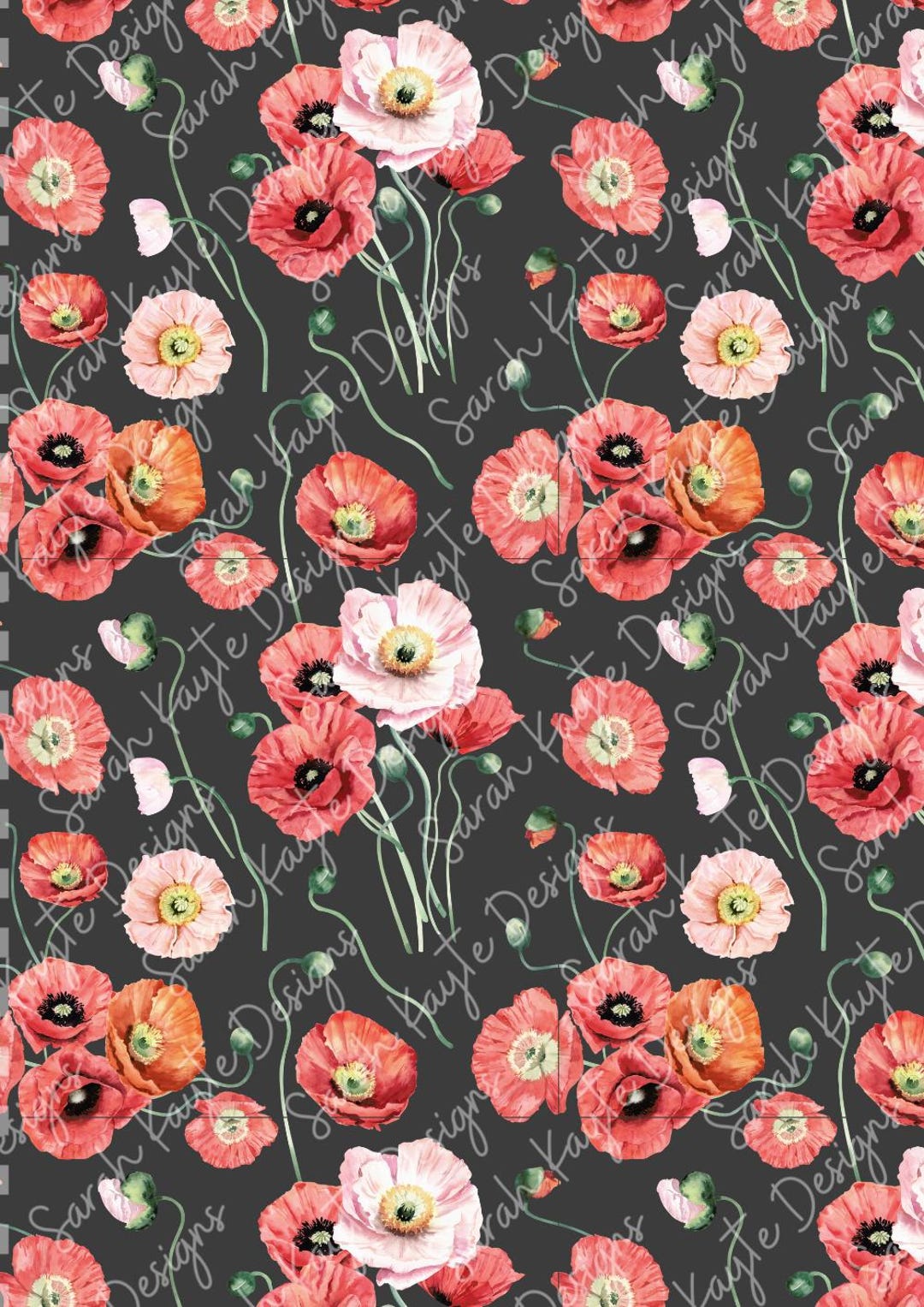 BLANK: Poppy Mix (print at Home Card) - Etsy