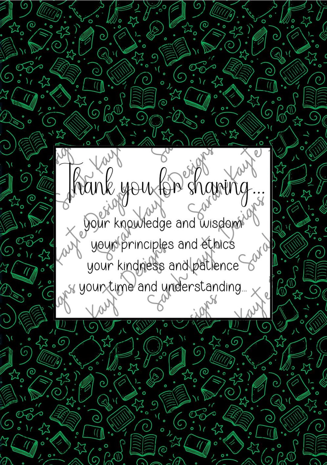TEACHER THANK YOU: Books (download & Print Card) - Etsy