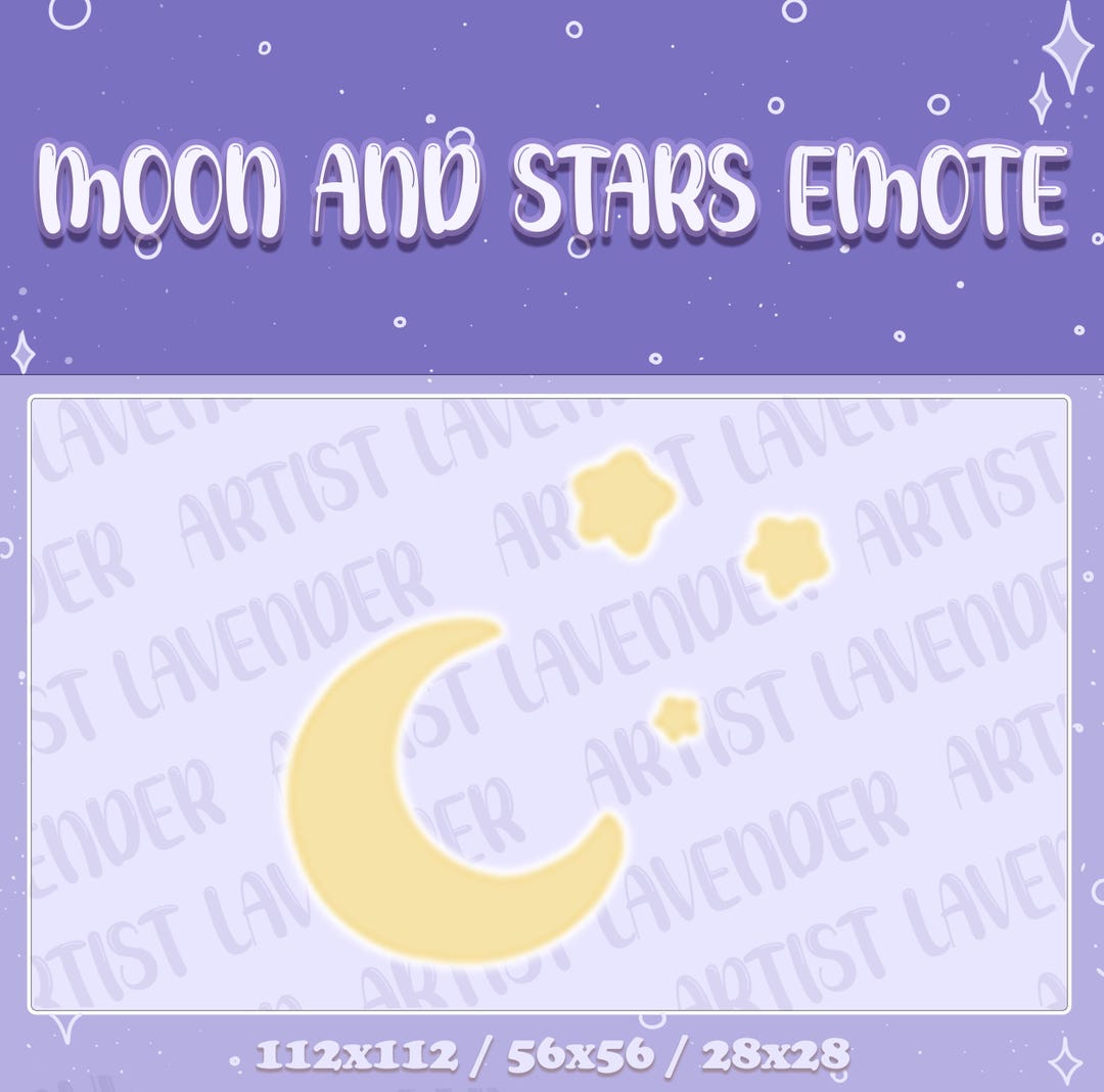 MOON AND STARS Cute Emote - Etsy
