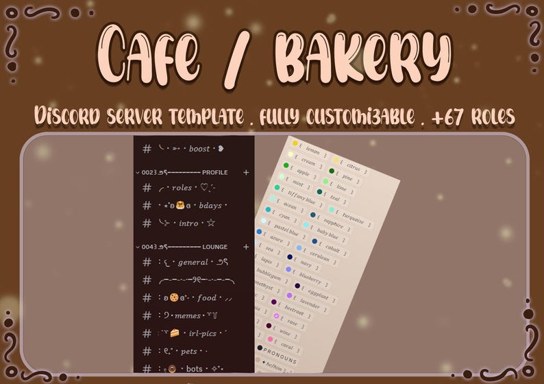 CAFE / BAKERY Themed Discord Template - Etsy
