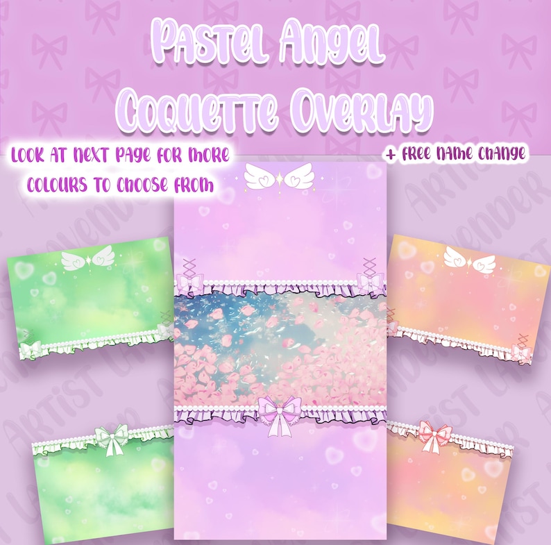 Pastel Angel Coquette Overlay (choose Your Colour) - Etsy