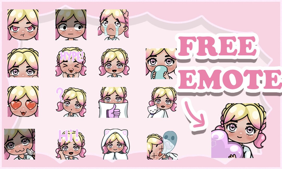 Cute Pinki Emote Pack - Etsy