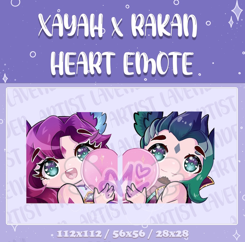 Star Guardian Xayah X Rakan Heart Emote - Etsy