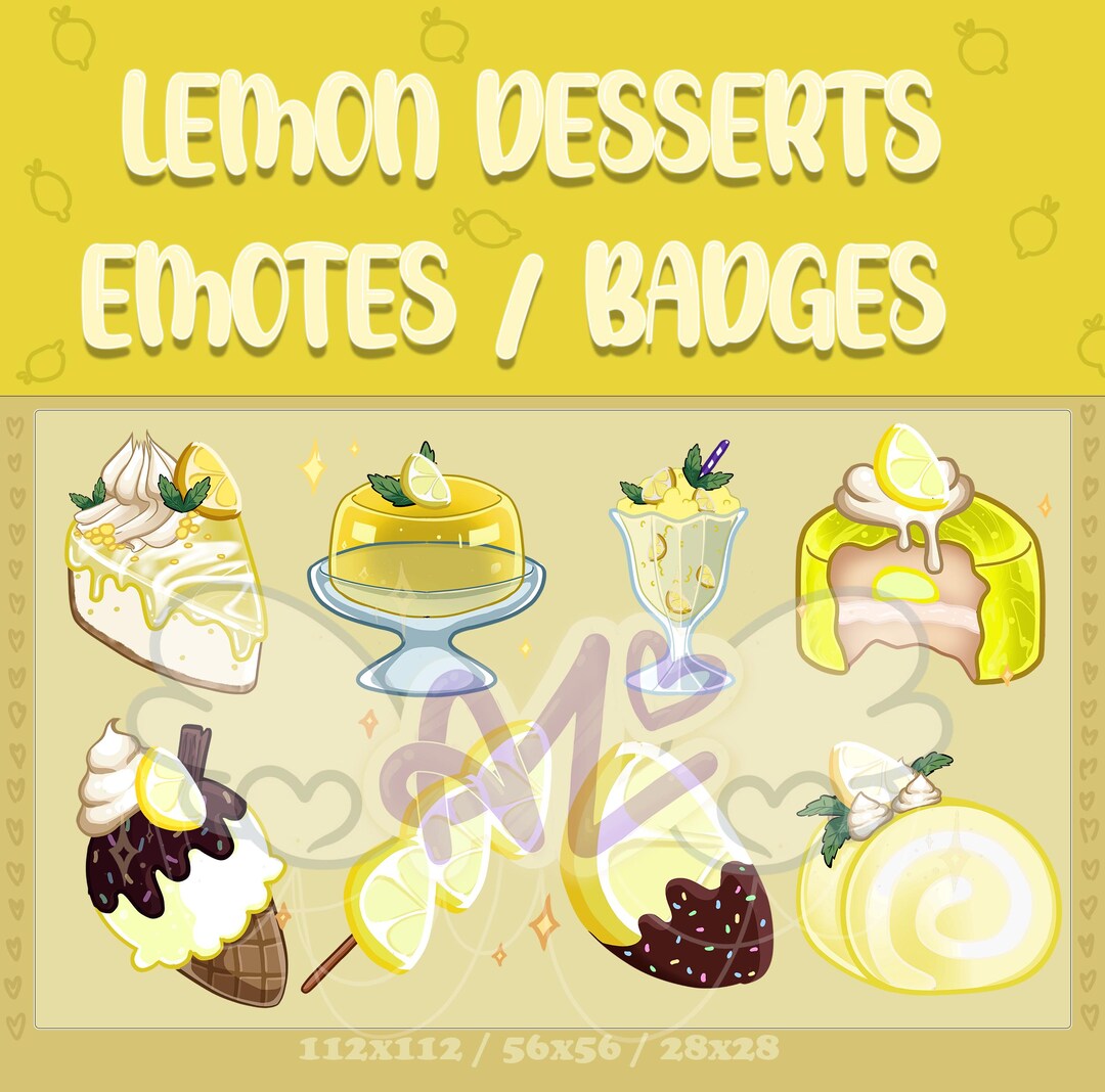 Lemon Desserts Emotes / Badges for Twitch or Discord - Etsy