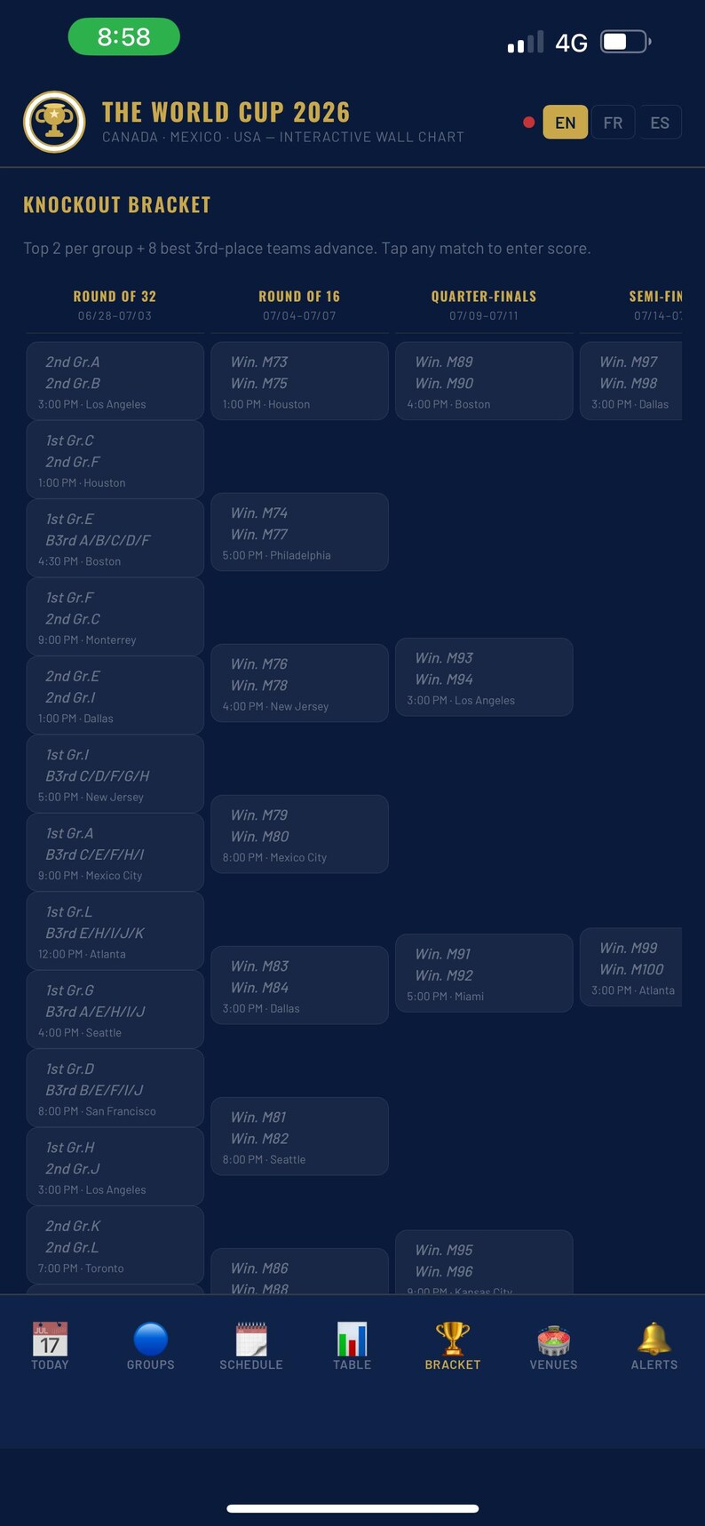 World Cup 2026 Interactive Wall Chart App – Schedule, Bracket ...