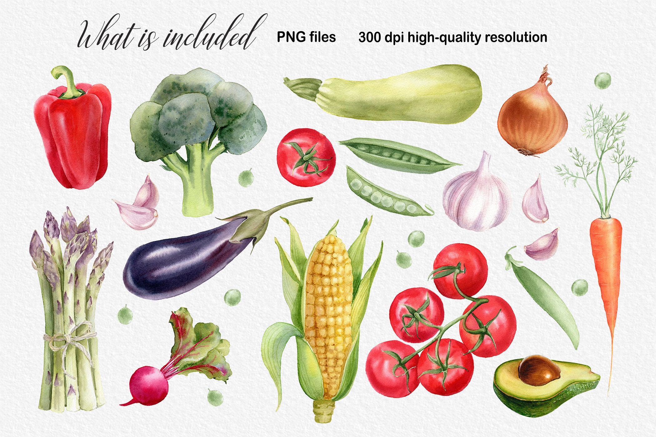 Watercolor Vegetable Clipart. Healthy Food Vegan PNG. Broccoli Tomato ...