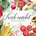 Watercolor Vegetable Clipart. Healthy Food Vegan PNG. Broccoli Tomato ...