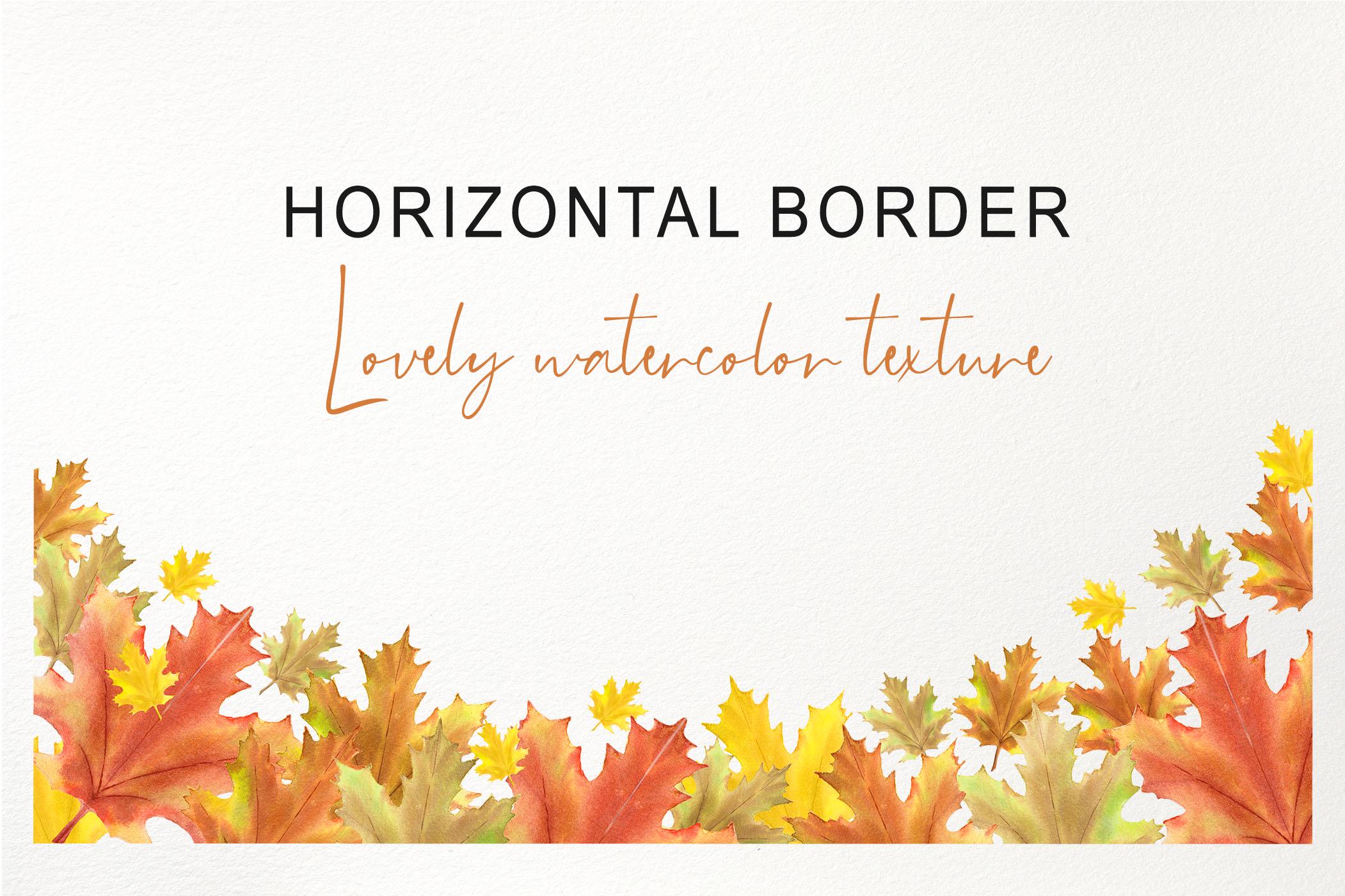 Fall Leaves Clipart. Watercolor Autumn Border PNG. Maple Leaf Wreath ...