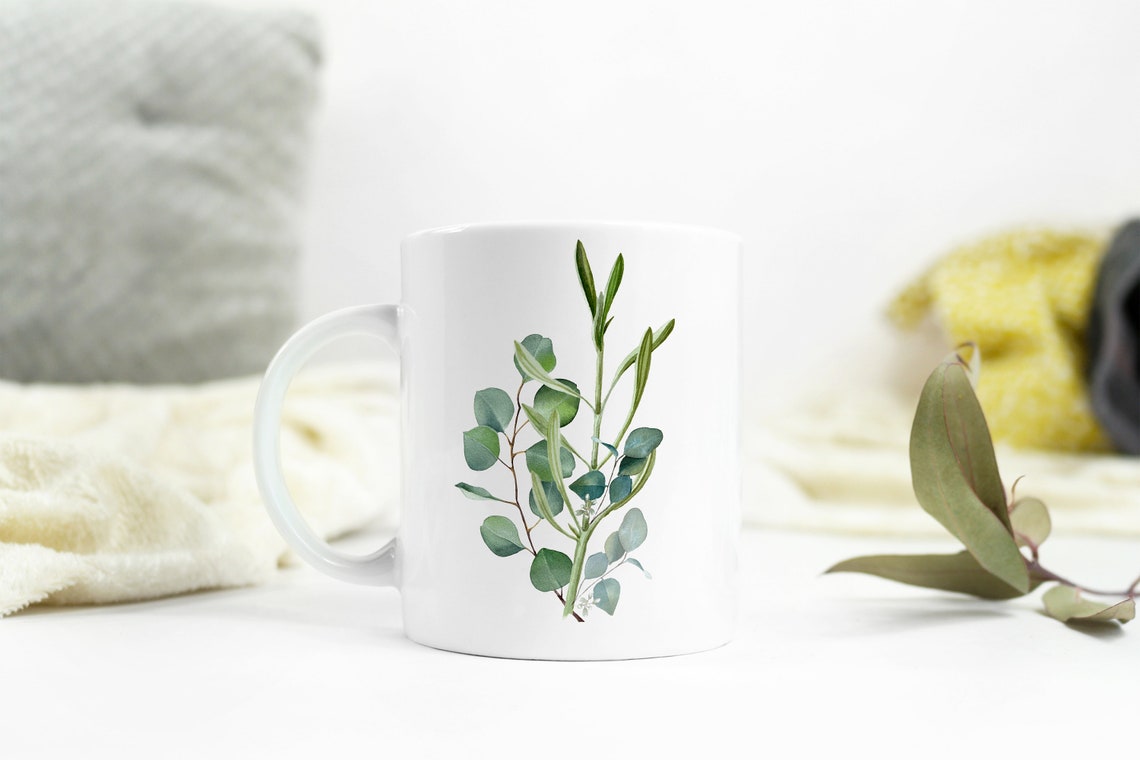 Greenery Clipart. Watercolor Eucalyptus PNG Green Leaves, Branch ...