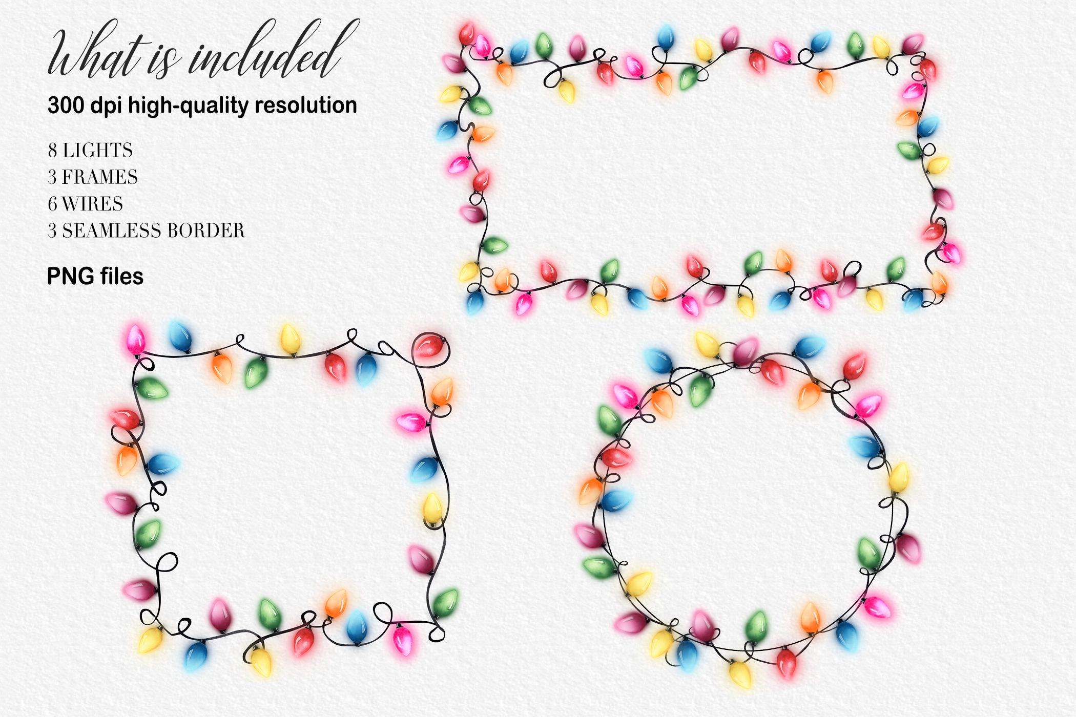Christmas Lights Border PNG. Colorful Bulb Clipart. Retro Garland ...