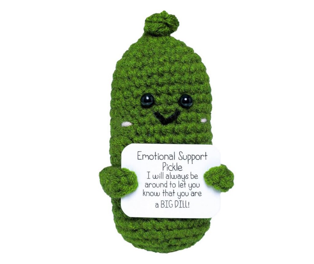 Positive Pickle Handmade Crochet Doll Figurine, Unique Gift ...