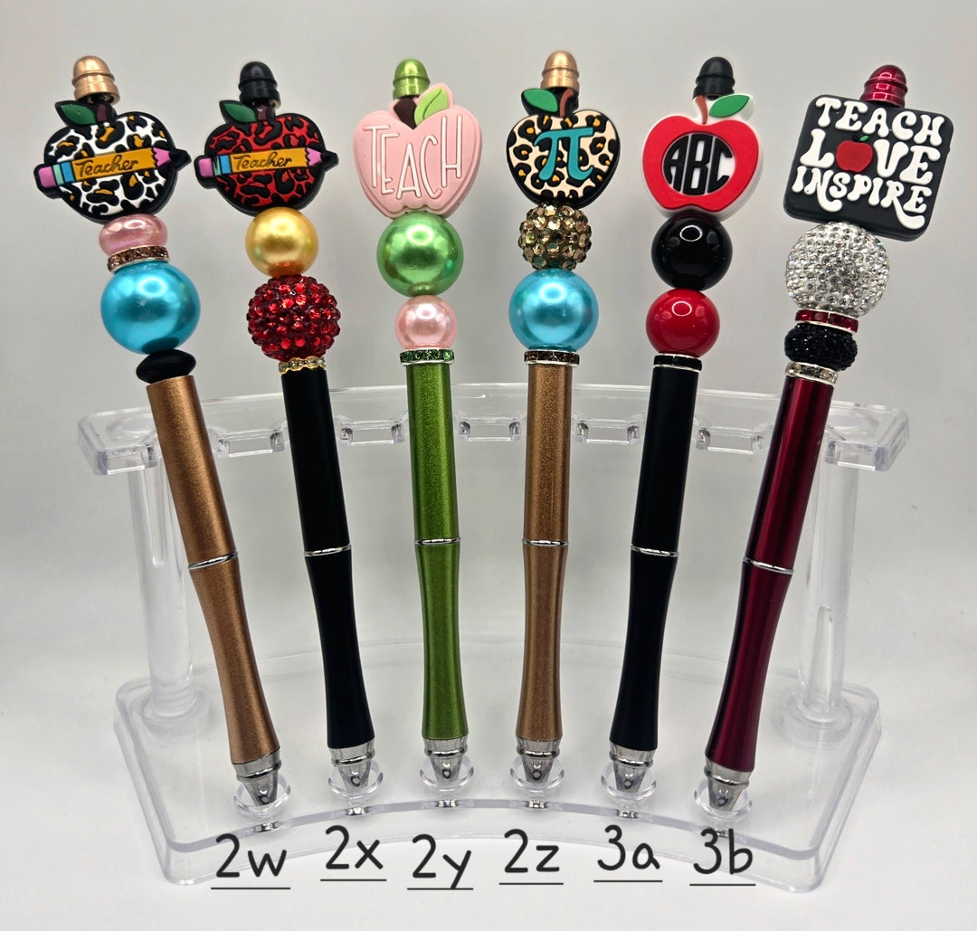 Teacher Themed Beadable Pens Beaded Pens #1 - Etsy