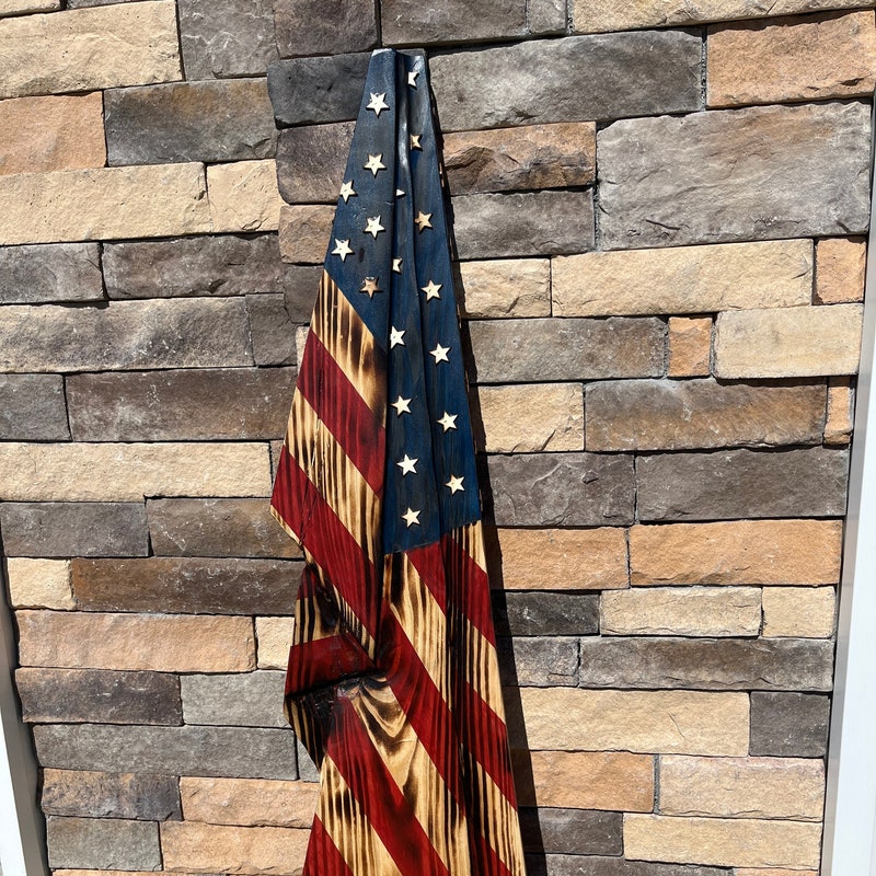Wooden Draped American Flag - Etsy