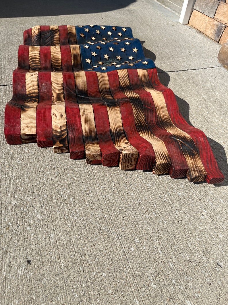 Handmade Wooden Wavy Flag - Etsy