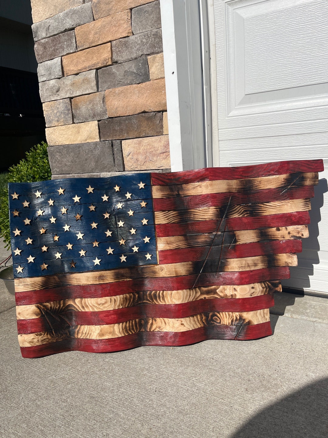 Handmade Wooden Wavy Flag - Etsy