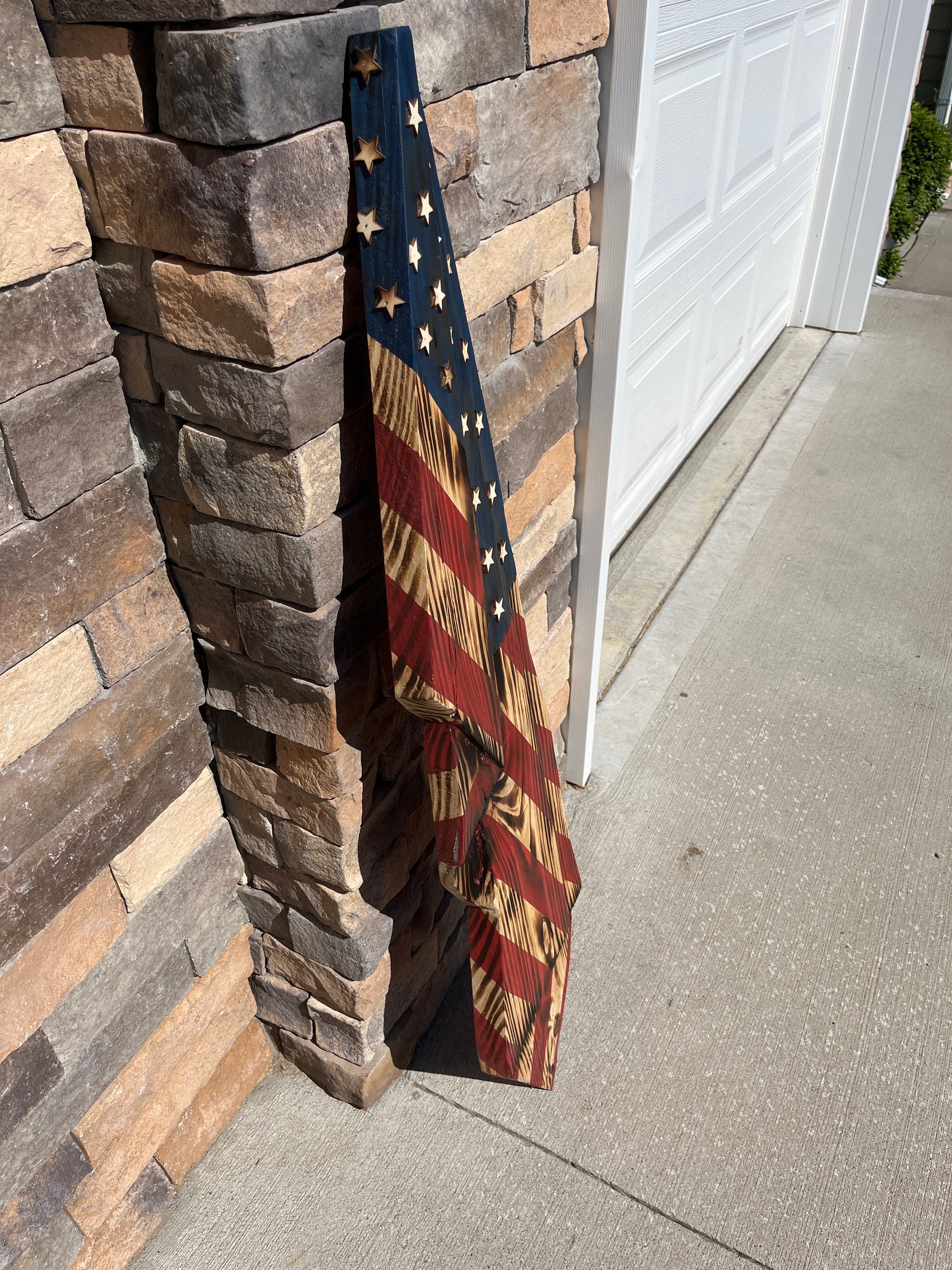 Handmade Wooden Draped Flag - Etsy