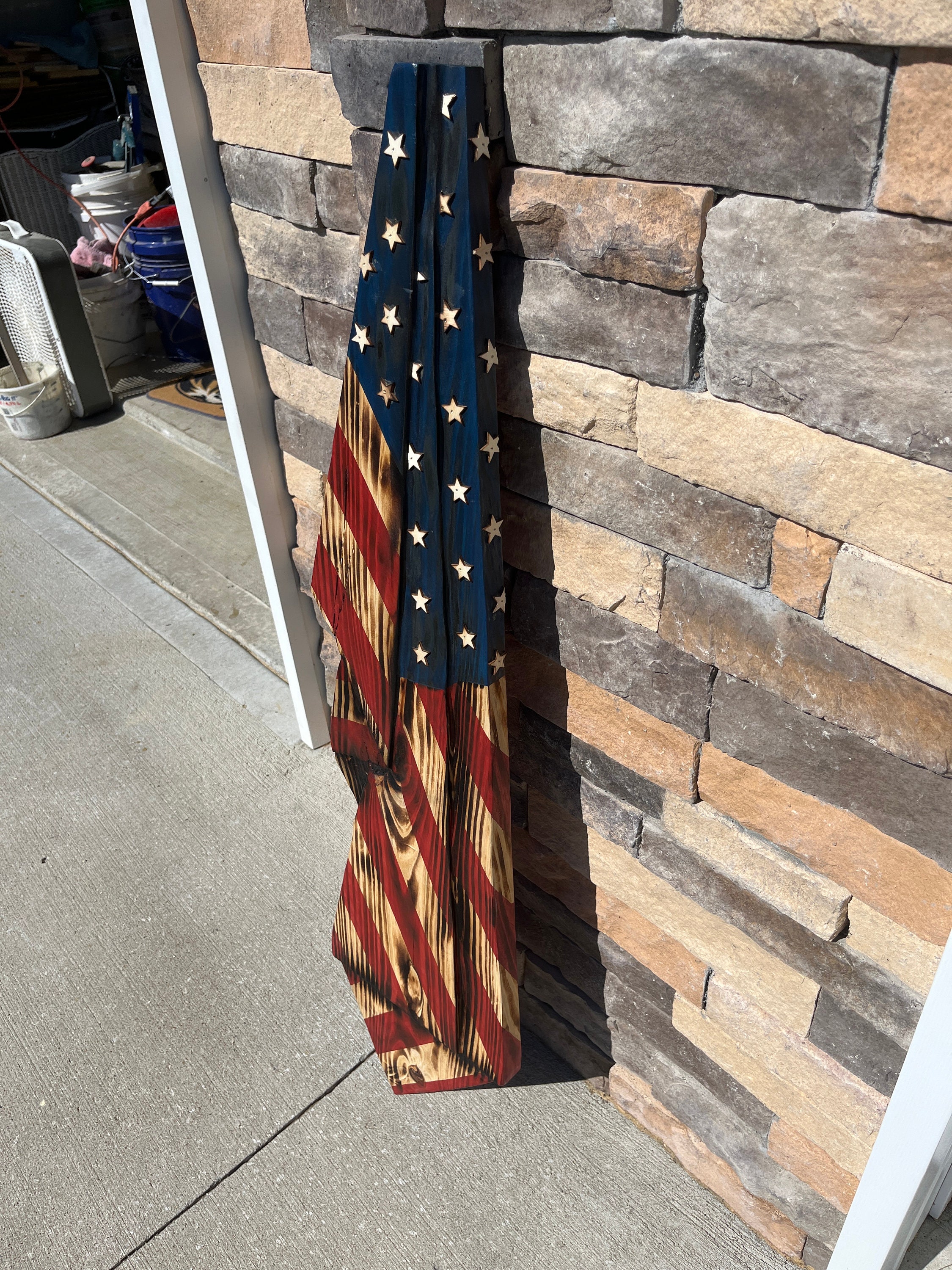 Handmade Wooden Draped Flag - Etsy