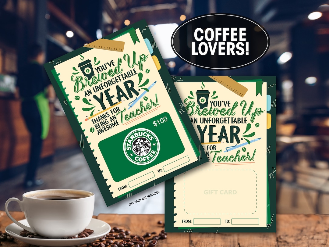 Teacher Appreciation, Starbucks, Giftcard Holder, Instant Download ...