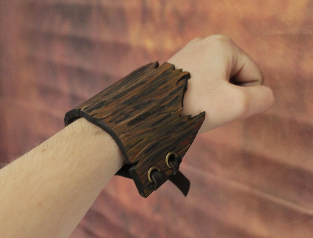Wood/bark Druid Cuffs Druid Armor LARP Cosplay Armor Druid Wrist ...