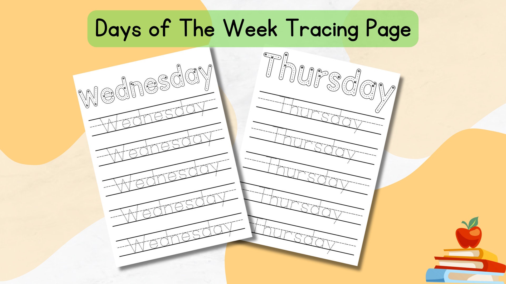 Days of the Week Tracing Sheet Children Handwriting Practice Toddler ...