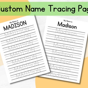 Custom Name Tracing Sheet Handwriting Practice Personalised Name Trace ...