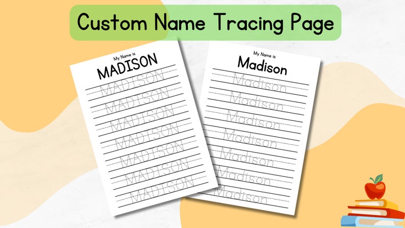 Custom Name Tracing Sheet Handwriting Practice Personalised Name Trace ...