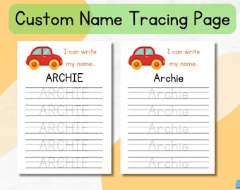 Custom Name Tracing Sheet Handwriting Practice Personalised Name Trace ...