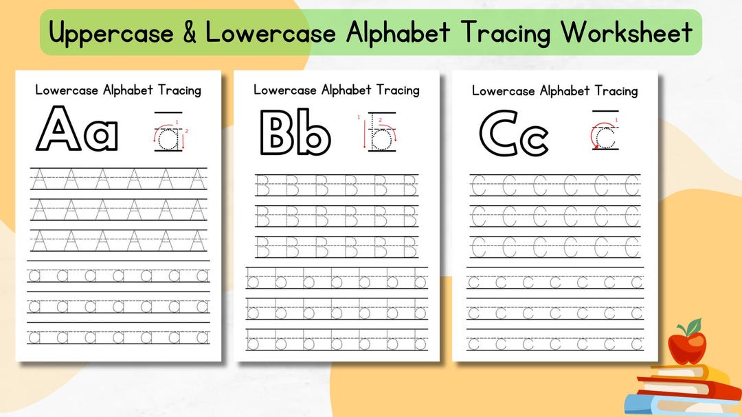 Uppercase & Lowercase Alphabet Children Handwriting Practice Toddler ...