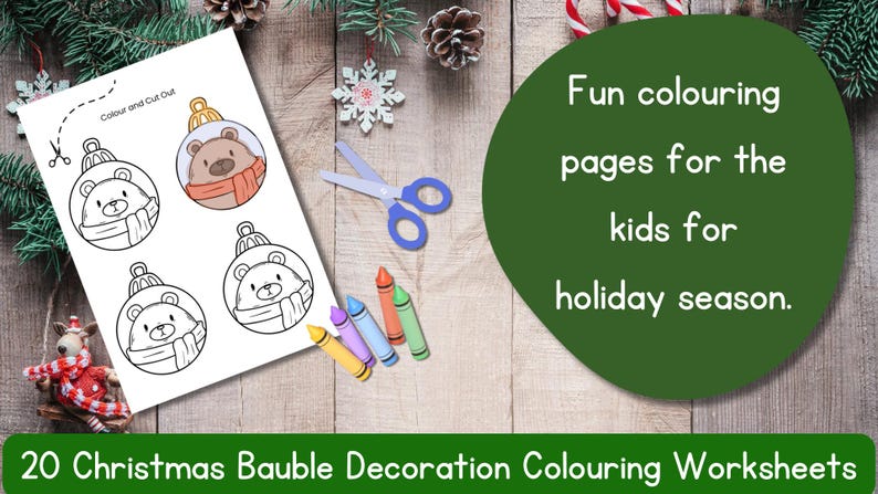 Christmas Printable Decorations Baubles, Christmas Colouring, Christmas ...