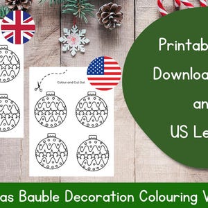 Christmas Printable Decorations Baubles, Christmas Colouring, Christmas ...