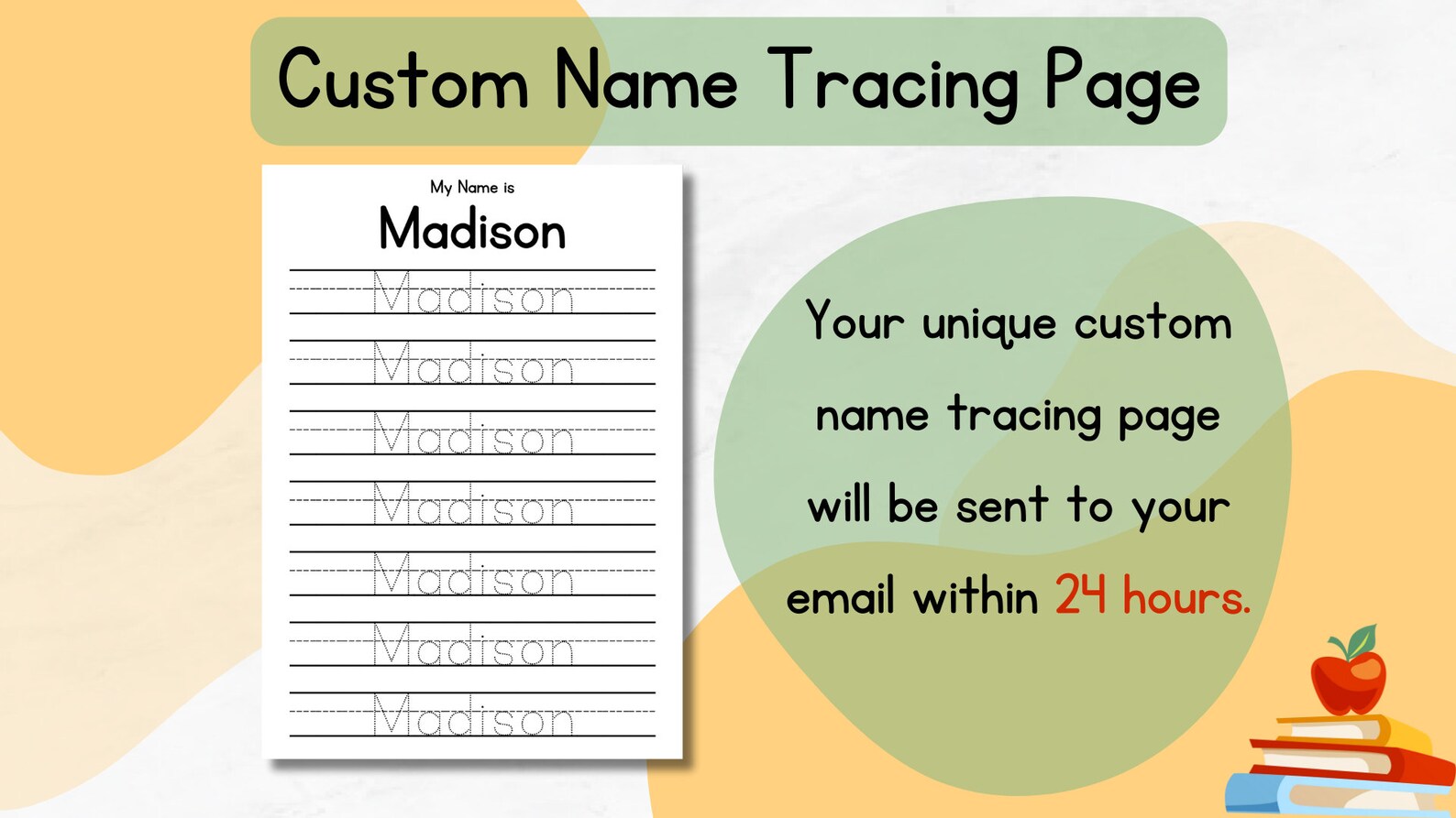 Custom Name Tracing Sheet Handwriting Practice Personalised Name Trace ...