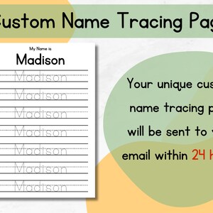Custom Name Tracing Sheet Handwriting Practice Personalised Name Trace ...