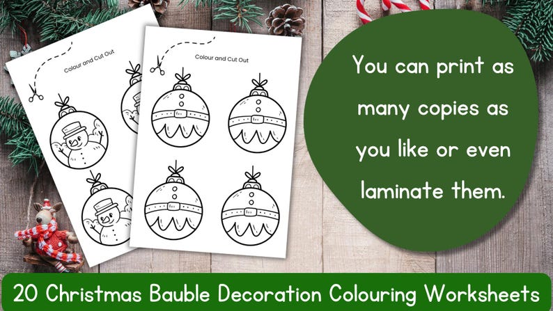 Christmas Printable Decorations Baubles, Christmas Colouring, Christmas ...